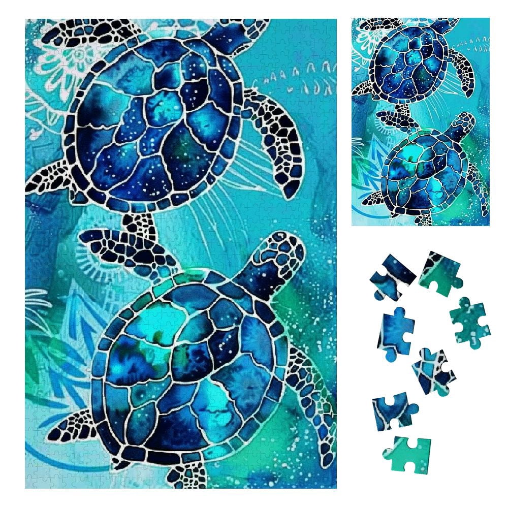 EastSmooth Turtles Wooden Jigsaw Puzzle Vertical Leisure Game Toy Gift ...