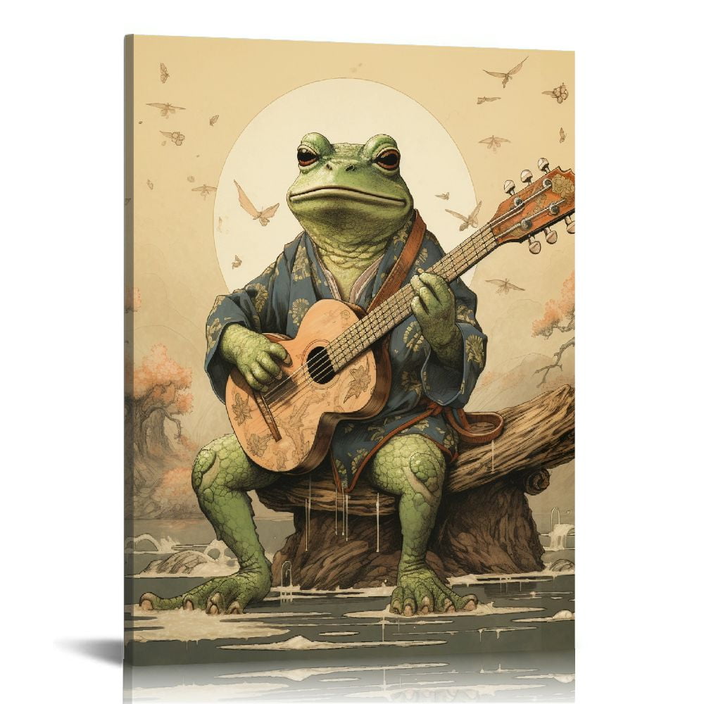 EastSmooth Vintage Banjo Frog Art Posters Canvas Painting Creativity ...