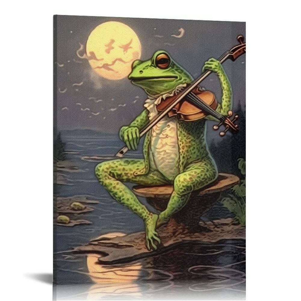 EastSmooth Vintage Banjo Frog Art Posters Canvas Painting Creativity ...