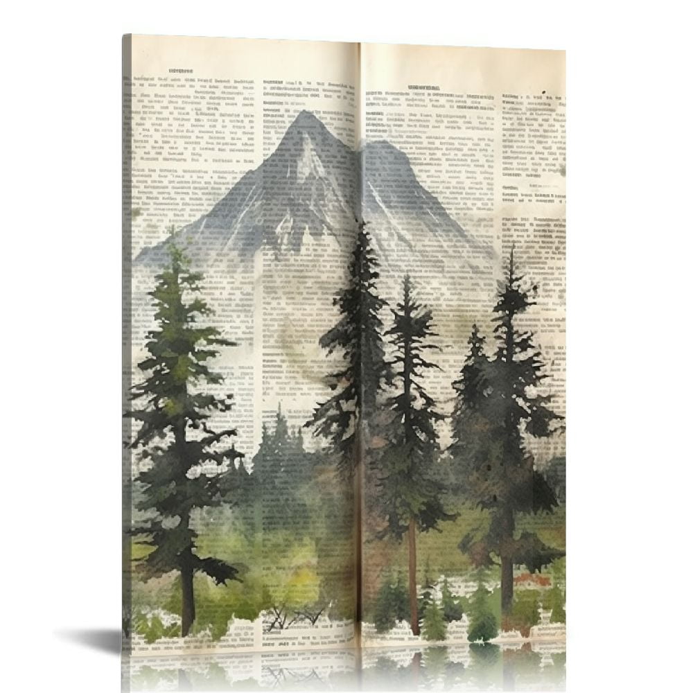 EastSmooth Vintage Mountain Themed Dictionary Wall Art Prints ( Frame ...