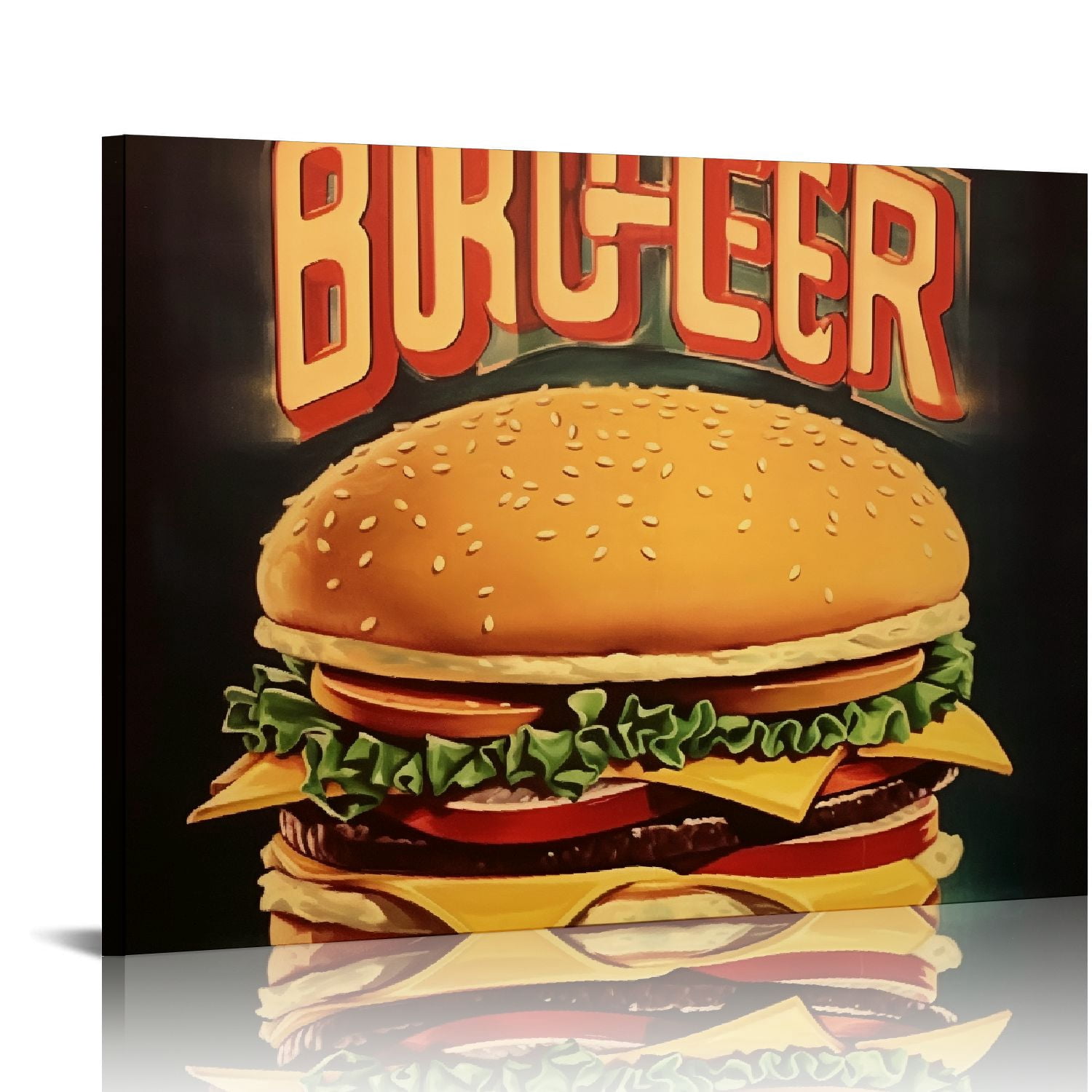 EastSmooth Vintage Posters Canvas Wall Art Painting Cheeseburger ...