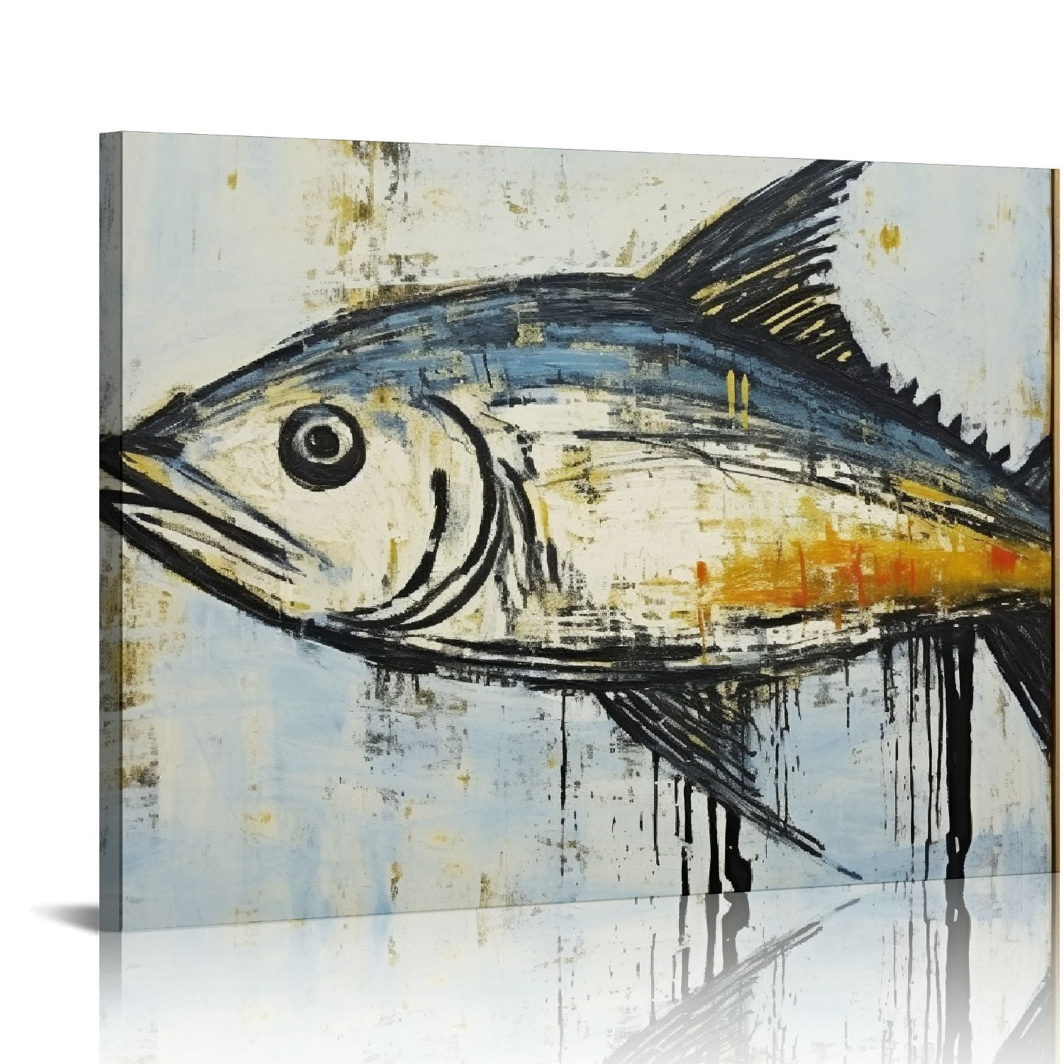 EastSmooth Vintage Rustic Wall Decor Yellowfin Tuna Fish Canvas Art ...