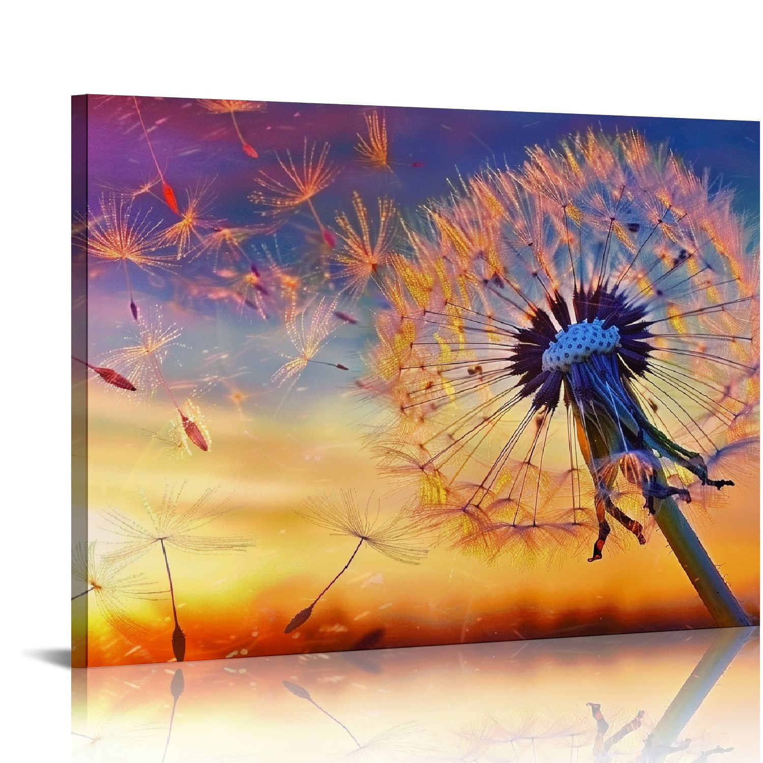 EastSmooth Wall Art Canvas Dandelion at Sunset 1 Piece Golden Scenery ...