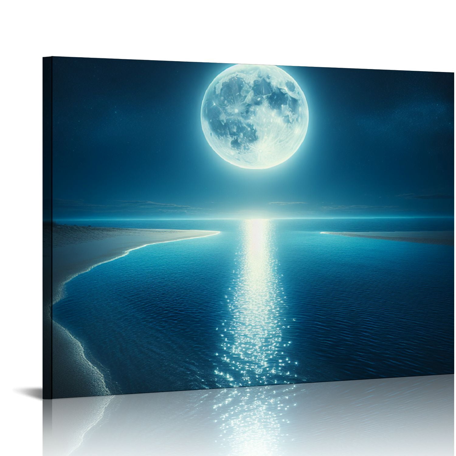 EastSmooth Wall Art Moon Sea Ocean Landscape Picture Canvas Wall ...