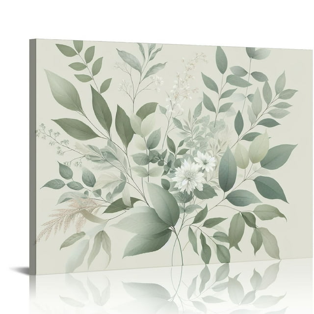 EastSmooth Watercolor Botanical Wall Art Set of 3 Boho Floral Canvas Wall Decor Prints Sage ...