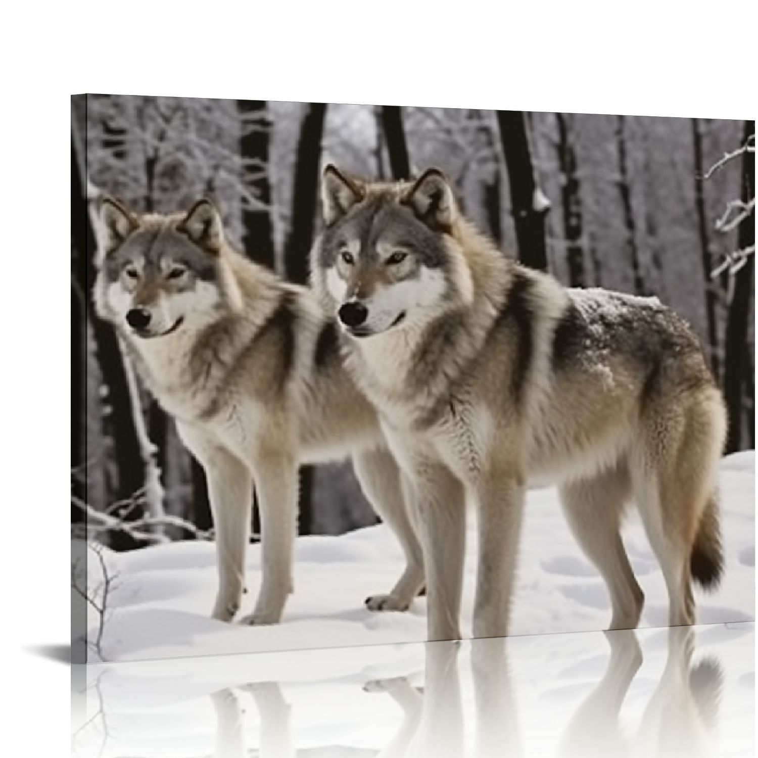 EastSmooth Wild Wolf Canvas Wall Art: Lovely Animals in Nature Forest ...