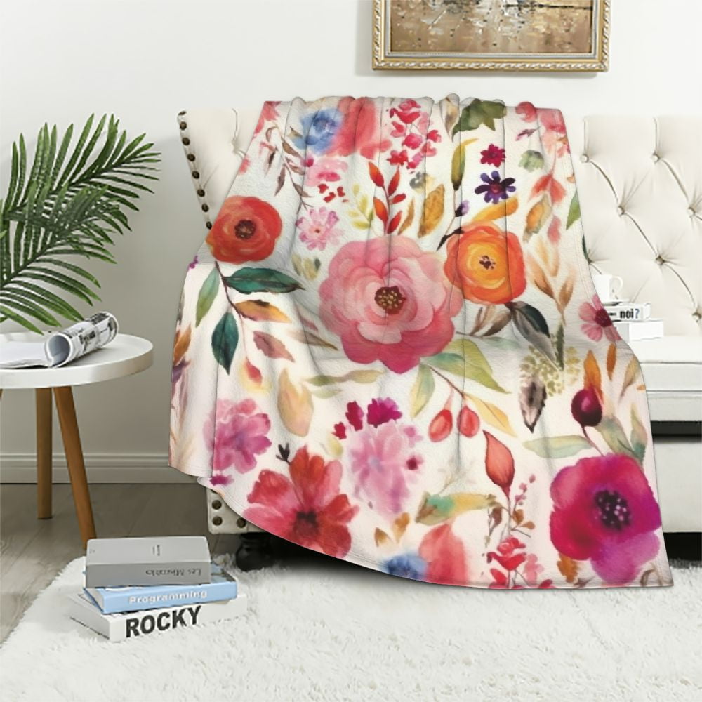 QCPP Wildflowers Floral Throw Blanket for Girls Women Colorful ...