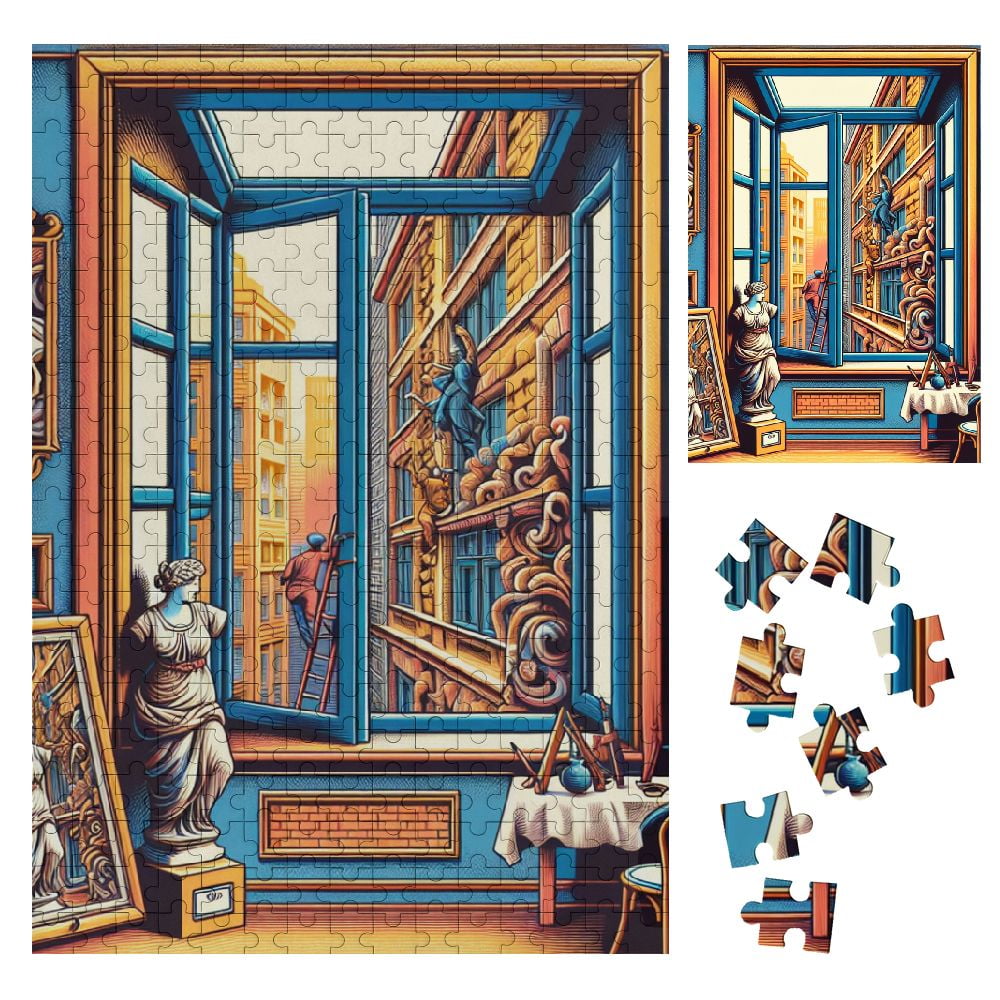EastSmooth Wooden Jigsaw Puzzle - Urban Environment Sculpture Narrative ...