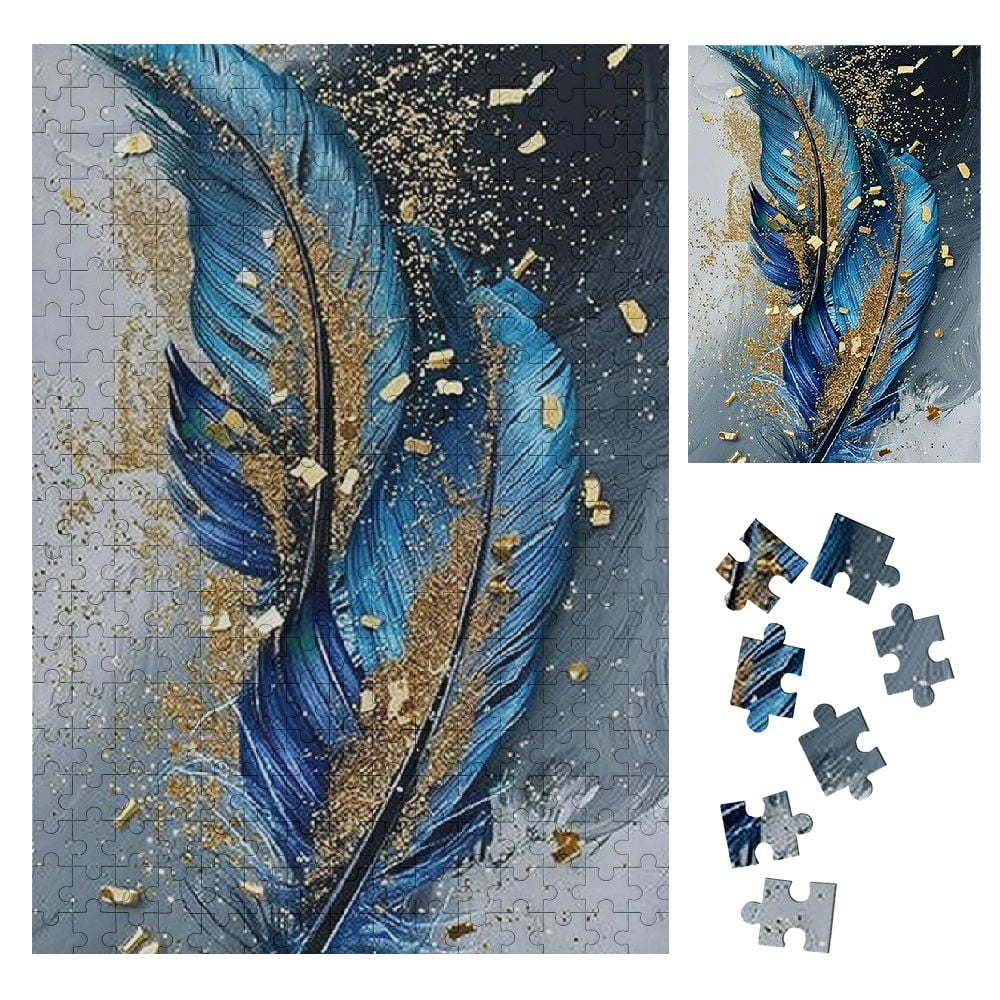 EastSmooth Wooden Jigsaw Puzzle with Feather, , and Glitter Vertical ...