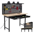 EastVita 1 Metal Workbench Heavy Duty Adjustable Height Workstation ...