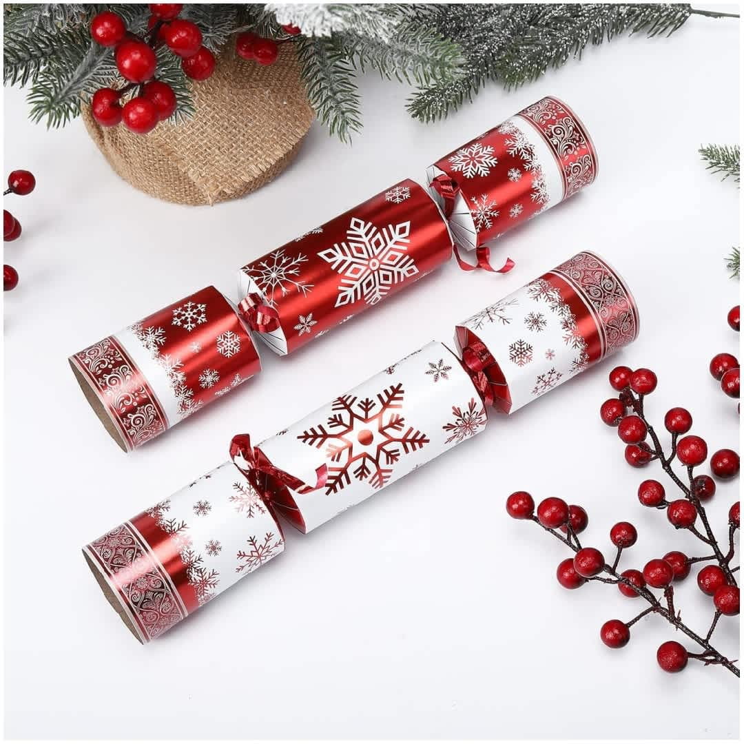 EastVita 10 Pack 10 Inch Christmas Non Snap Table Favors Luxurious Red ...
