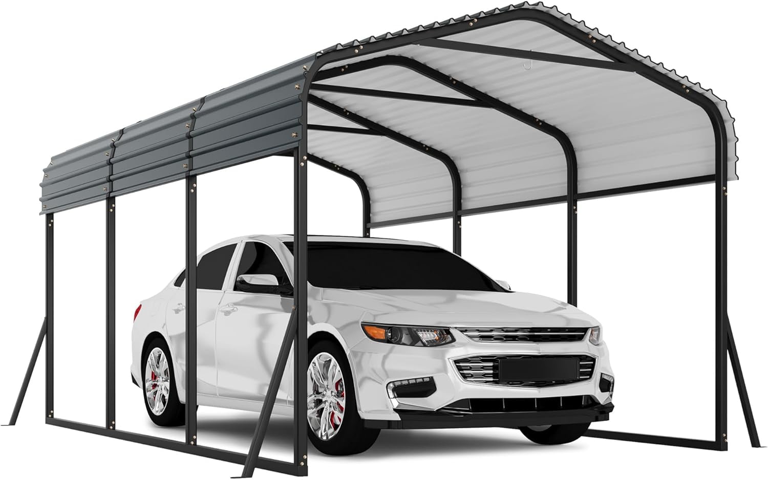 EastVita 10 x 15 FT Metal Carport with Galvanized Steel Roof,Heavy Duty ...