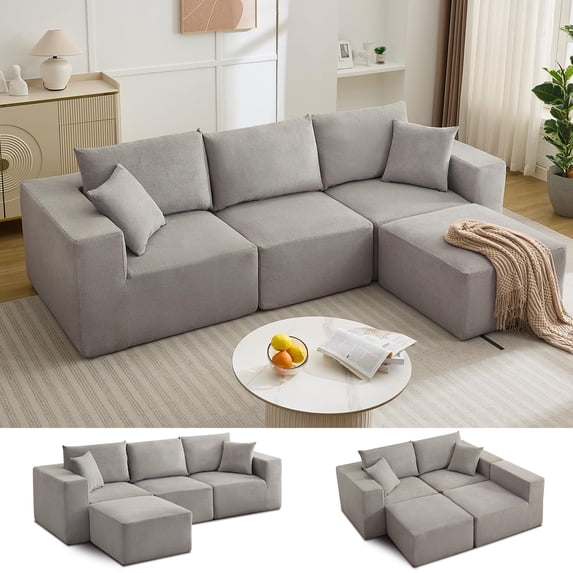 EastVita 108 Inch Oversized Cloud Modular Sectional Sofa Deep Seat ...