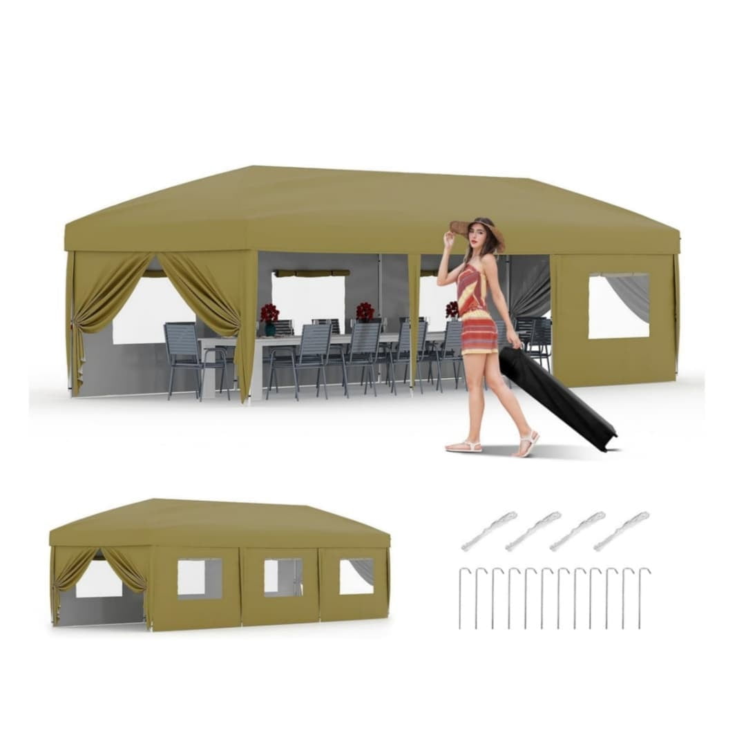 EastVita 10X30 Pop Up Canopy Total Enclosure System 8 Sidewalls ...