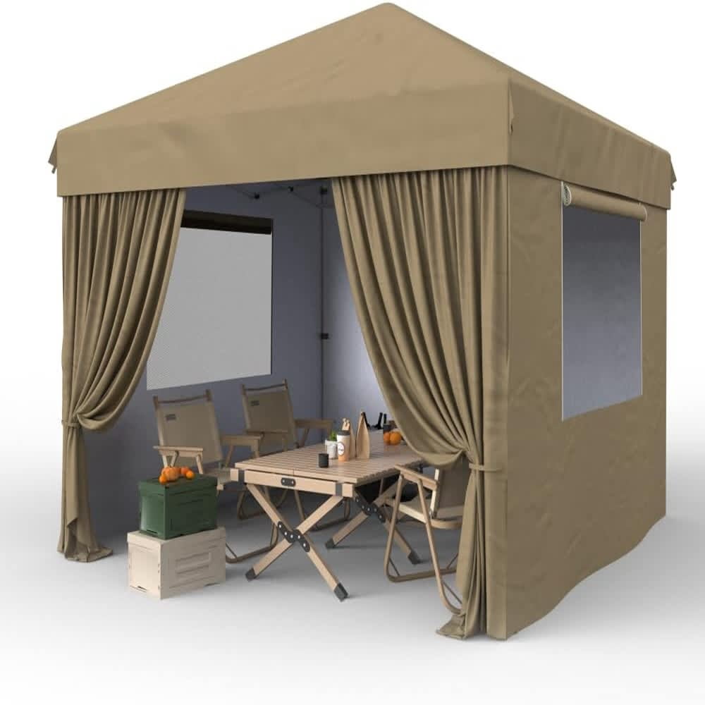 EastVita 10x10 Pop Up Awning with 4 Sidewalls 4 Ground Stakes 4 Ropes 4 ...