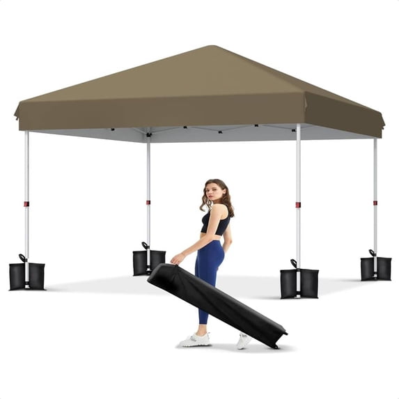 EastVita 10x10 Pop Up Canopy Tent Portable Rolling Bag 4 Weight Bags 3 ...