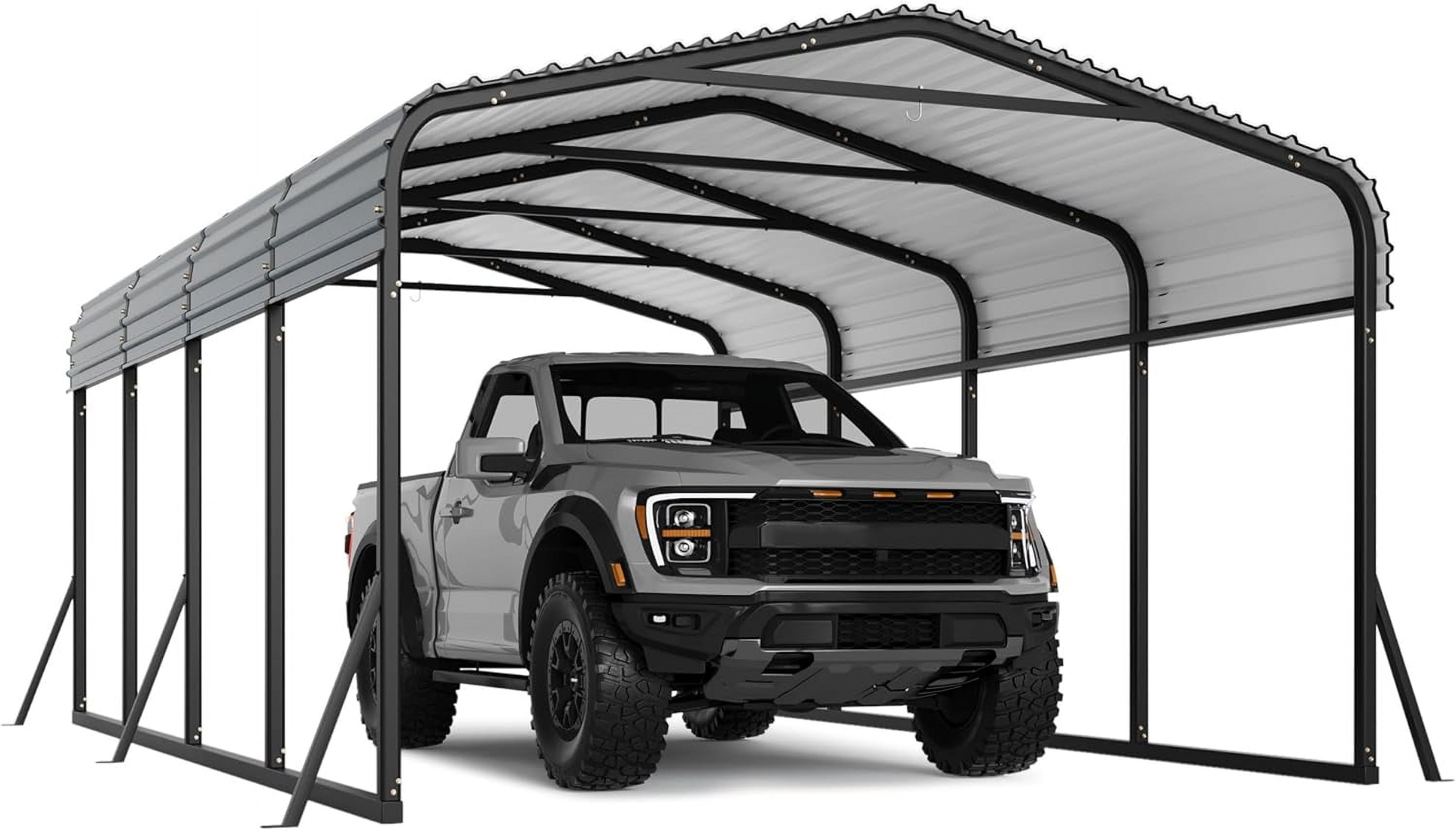 EastVita 12 x 20 FT Metal Carport with Galvanized Steel Roof,Heavy Duty ...