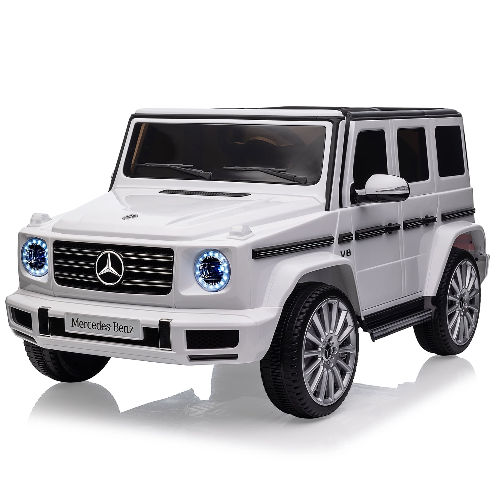 EastVita 12V Electric Stroller Ride on Car (Benz License) 25W*2 Motor ...