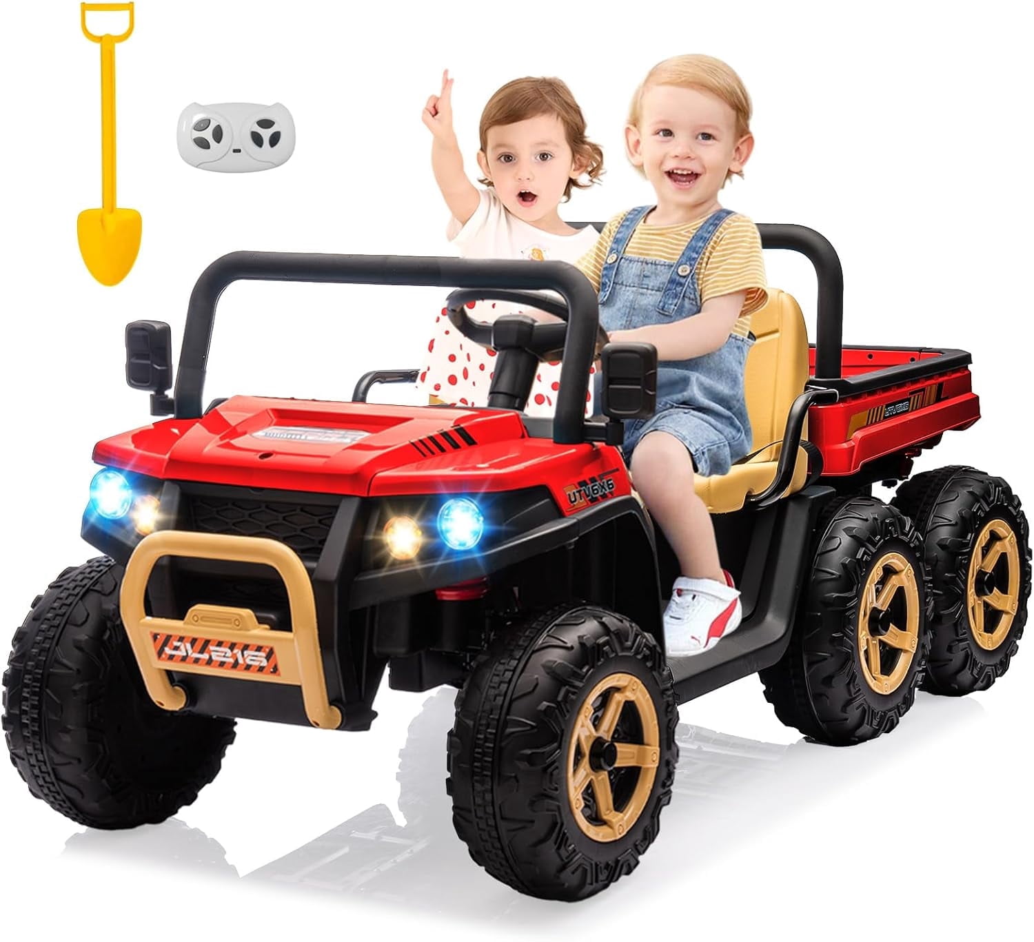Yesfashion 24V 2 Seater Ride on Car 6 Wheels Ride on Dump Truck w ...