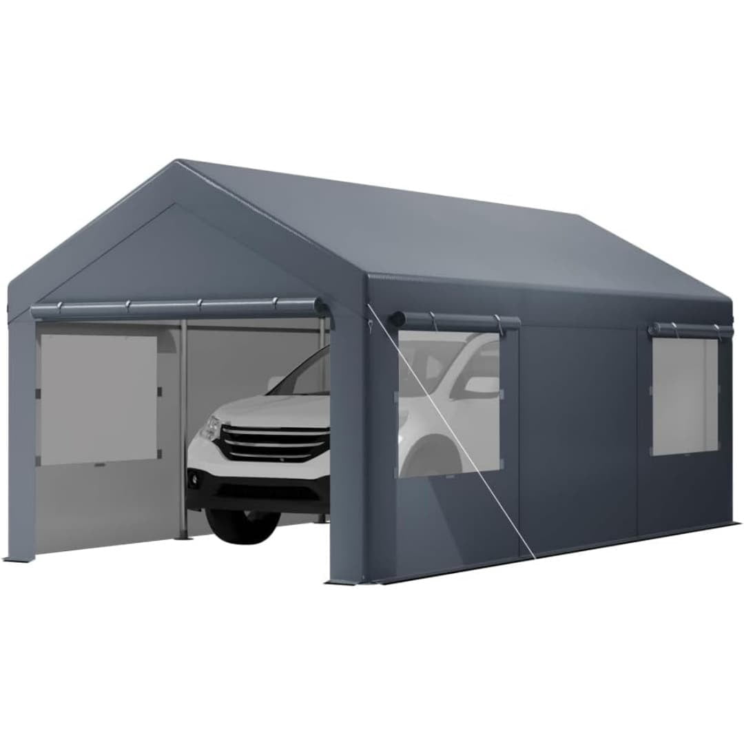 EastVita 12X20 Ft Heavy Duty Carport Canopy Portable Garage Car Tents ...