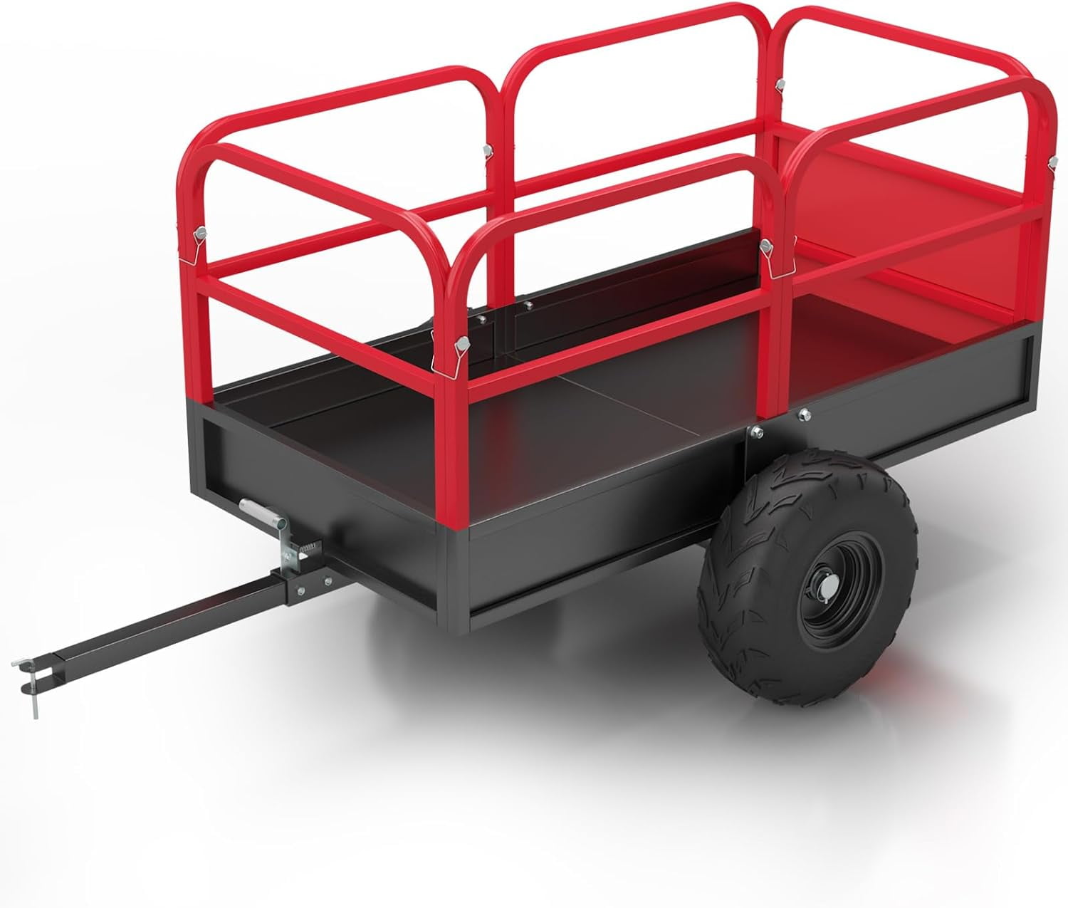 EastVita 1700 LBS Heavy Duty Steel Dump Cart, Hand Pull or Foot Pedal ...