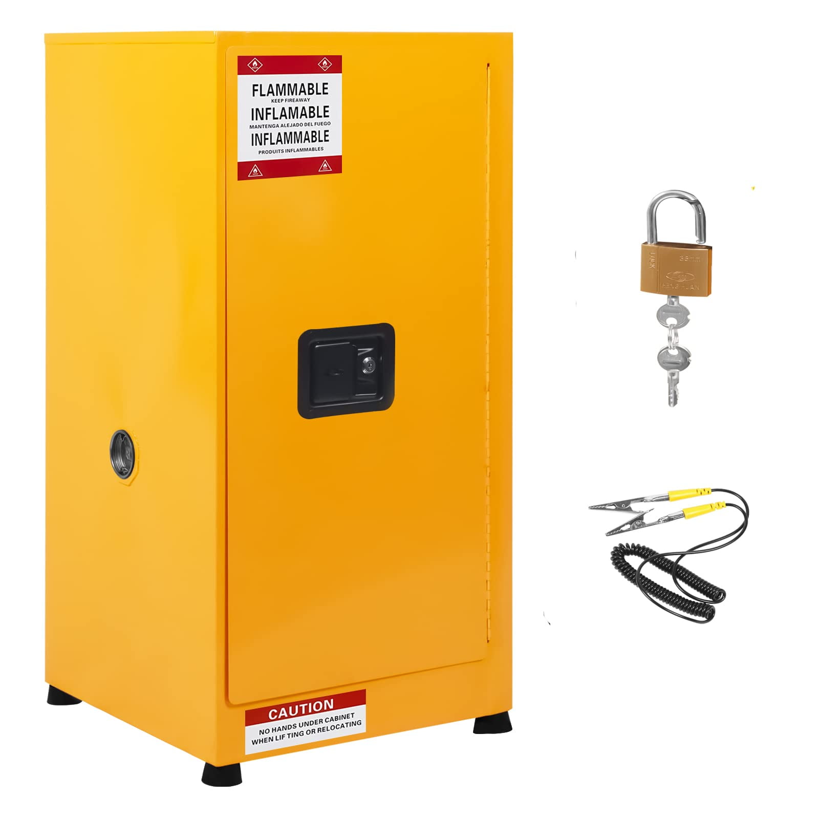 EastVita 18" x 18" x 35" Flammable Cabinet Galvanized Steel, Adjustable ...