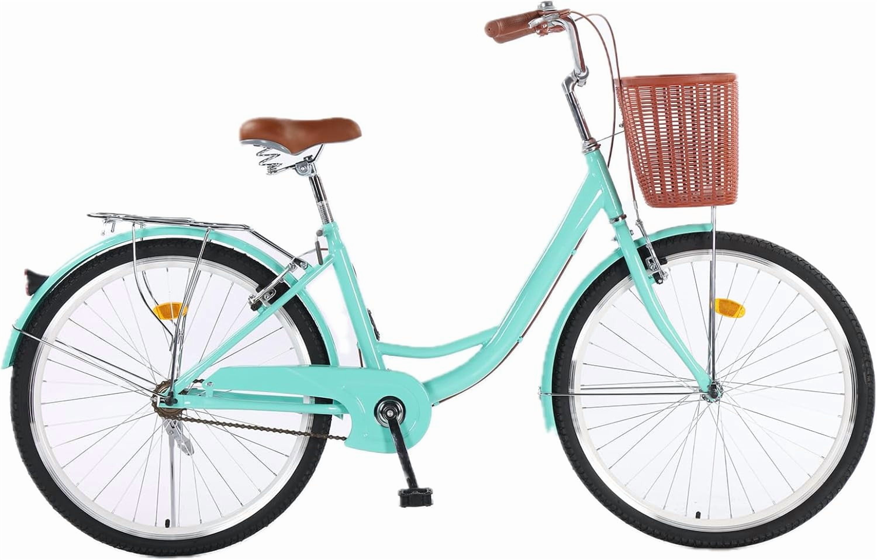 EastVita 24 Inch Beach Cruiser Bike for Women with Basket 1 Speed, Step ...