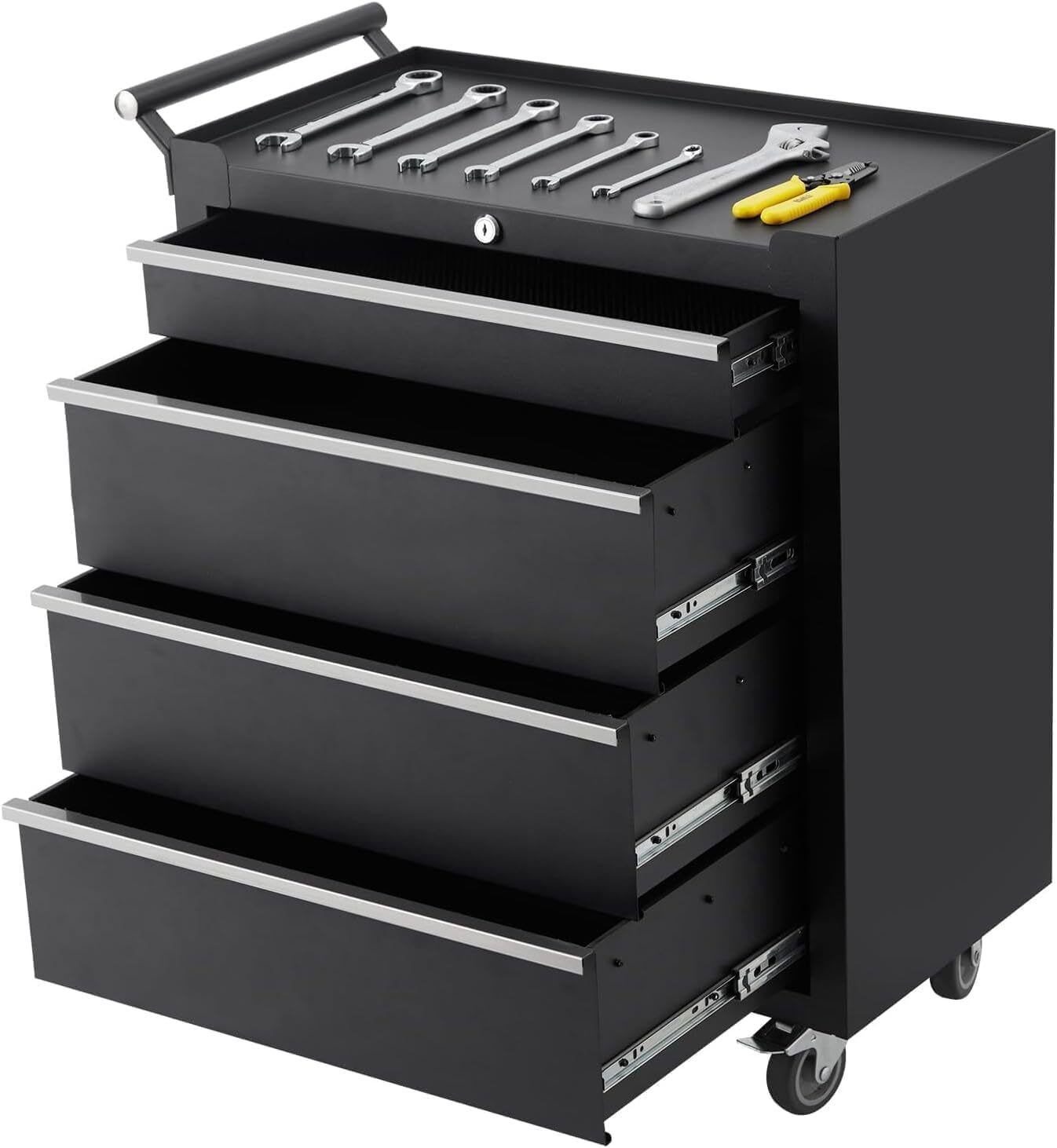 EastVita 24 Inch Rolling Tool Box 4 Drawer Tool Box with Wheels Sliding ...