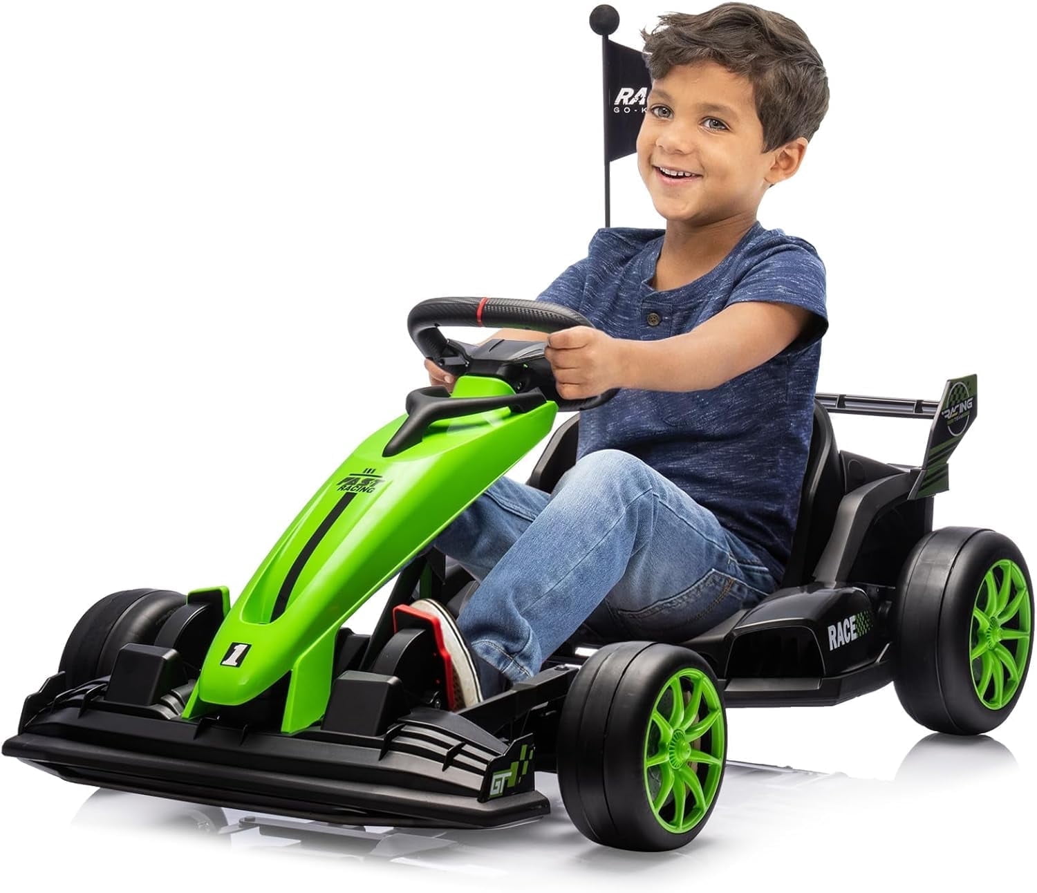 EastVita 24V Electric Drift Kart for Kids Ages 6-12, Adjustable Seat ...