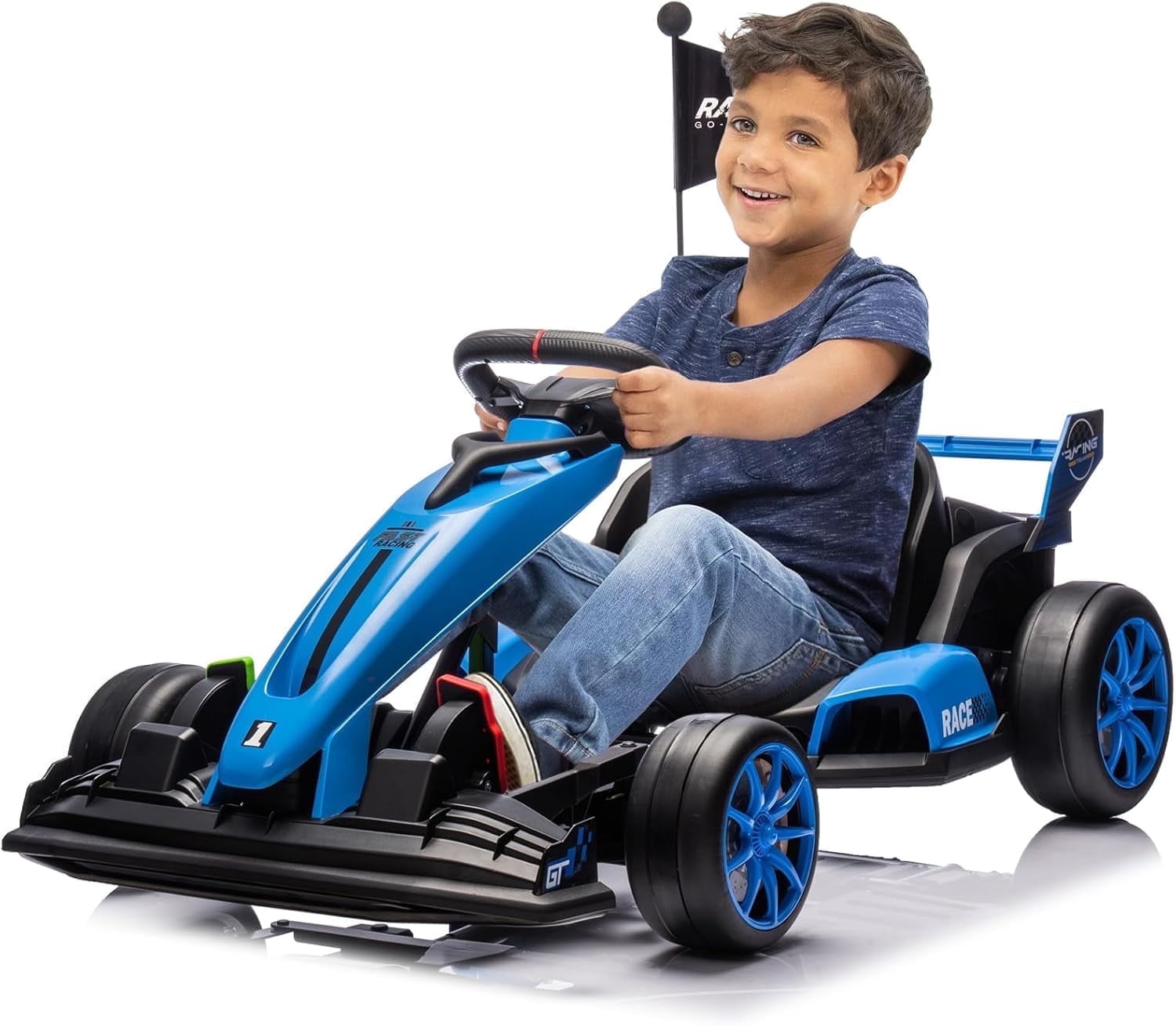 EastVita 24V Electric Drift Kart for Kids Ages 6-12, Adjustable Seat ...