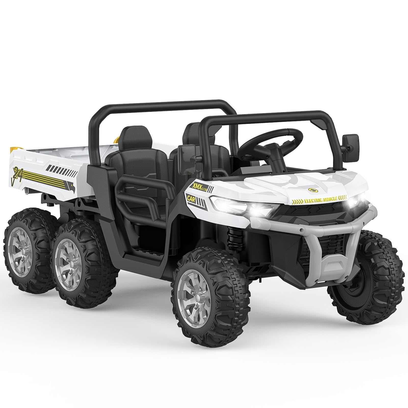 EastVita 24V Kids Ride On Dump Truck,4WD 2 Seater Ride on Truck with ...
