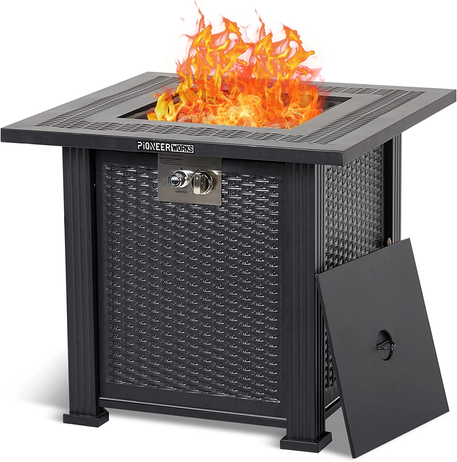 EastVita 28 Inch Propane Fire Pit Table, 50000BTU Rectangle Fire Table ...