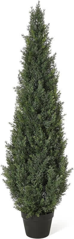 EastVita 3/4 /5ft Artificial Cedar Tree, Home Decor Fake Cypress Potted ...