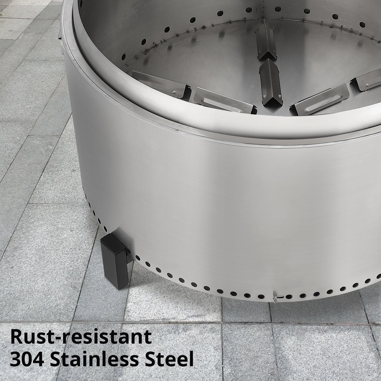 EastVita 32 inch Stainless Steel Smokeless Fire Pit, Outdoor Smokeless ...