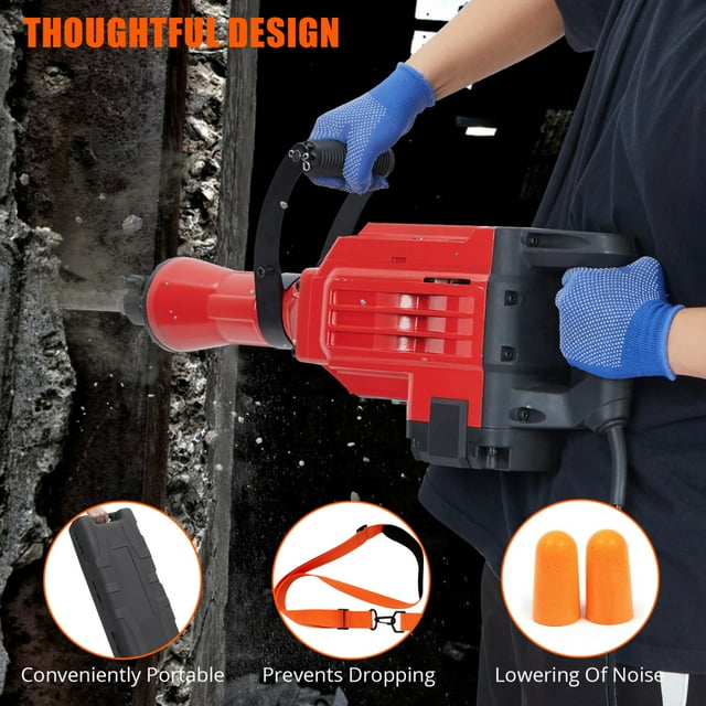 EastVita 3600W Demolition Jack Hammer 95A Jack Hammer Concrete Breaker ...