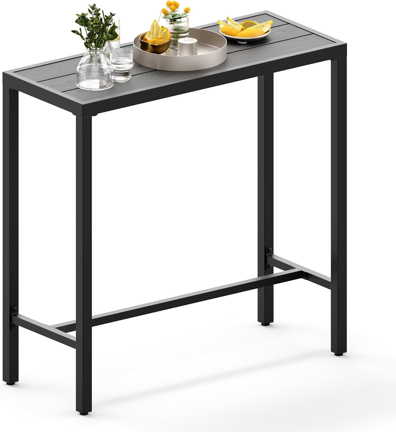 EastVita 39inch Rectangle Outdoor Bar Height Table Long Balcony Hot Tub ...