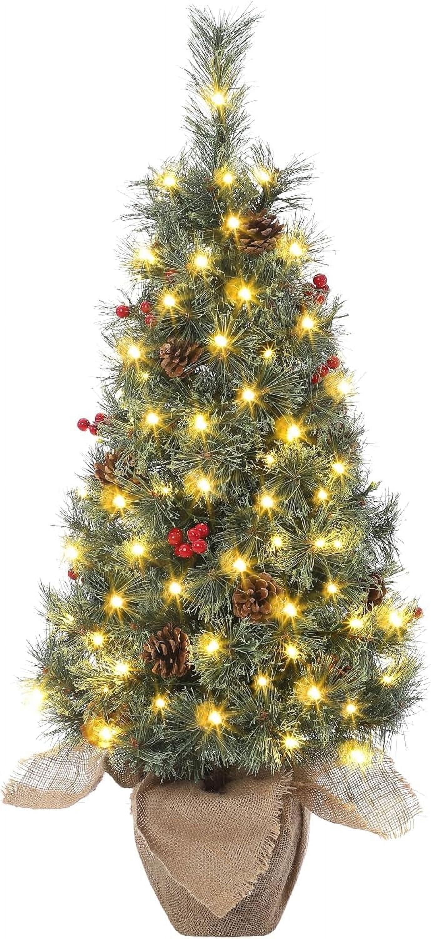 EastVita 3ft Christmas Tree Pre-lit, Small Christmas Tree with 78 Led ...