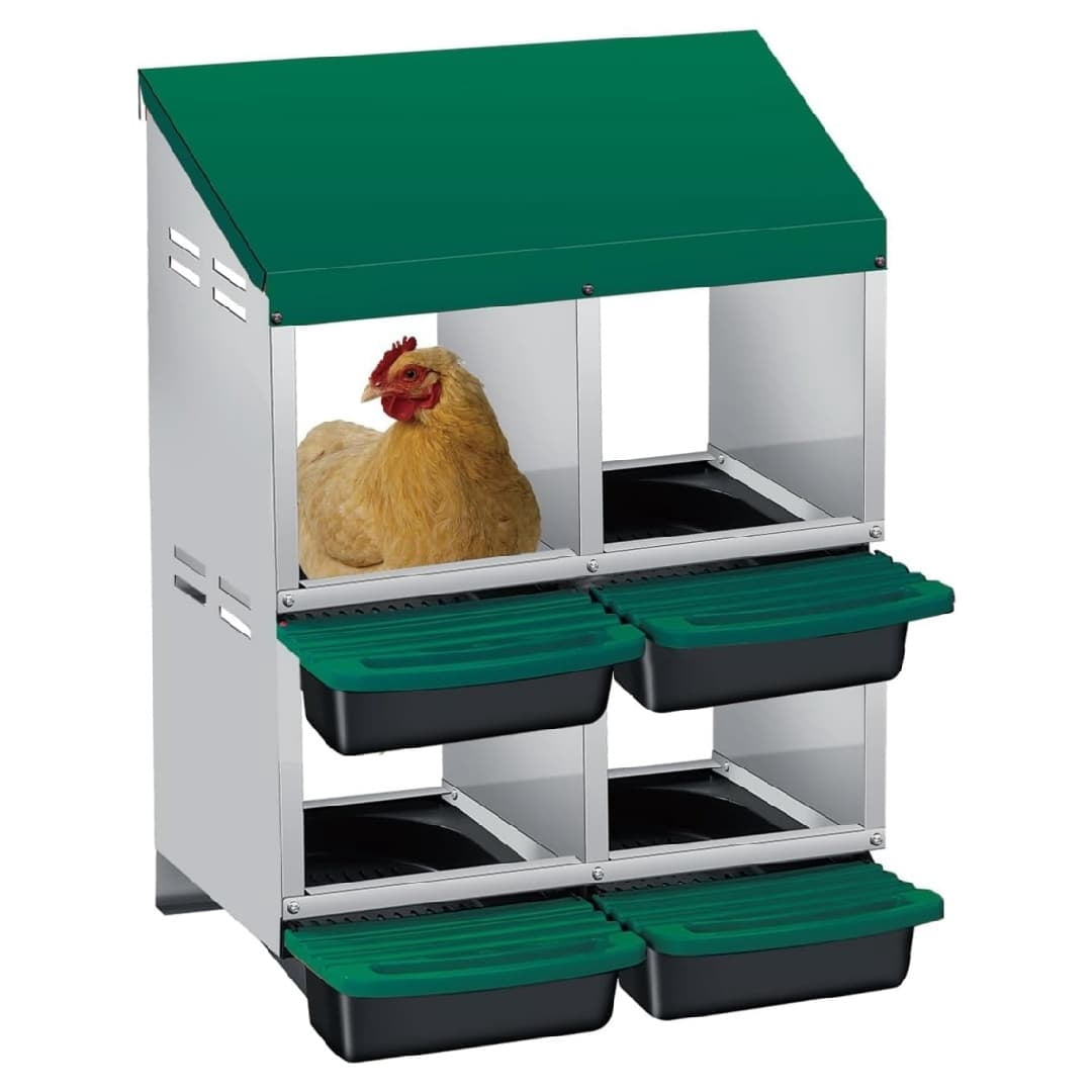 EastVita 4 Holes Galvanized Steel Chicken Nesting Box-Automatic Roll ...
