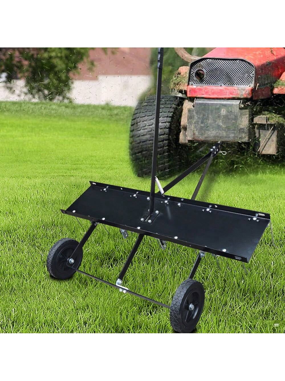 EastVita 40 Inch / 48inch Pine Straw Rake.Steel Lawn Dethatcher Tow ...