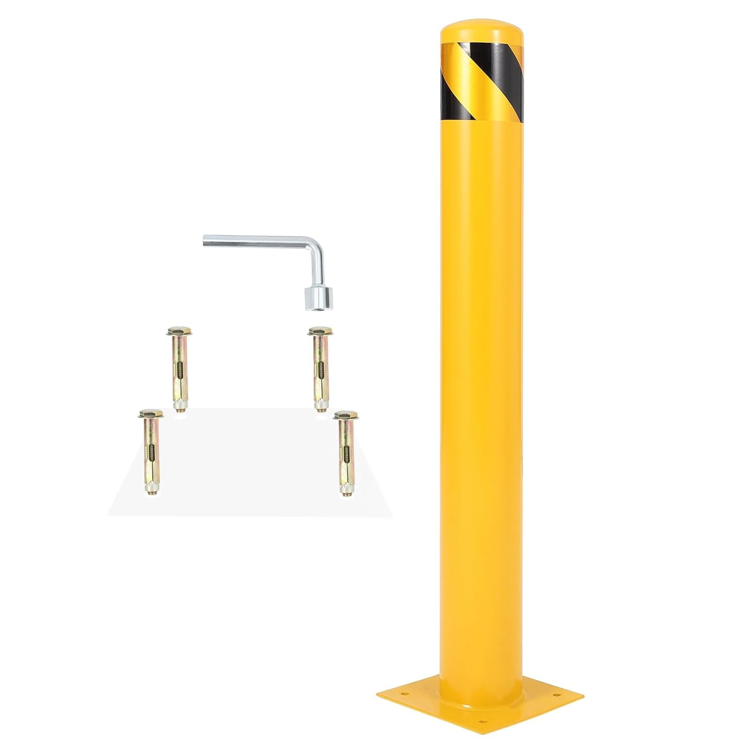 EastVita 42"Height Safety Bollard,Bollard Post,4.5" Diameter Steel Pipe ...