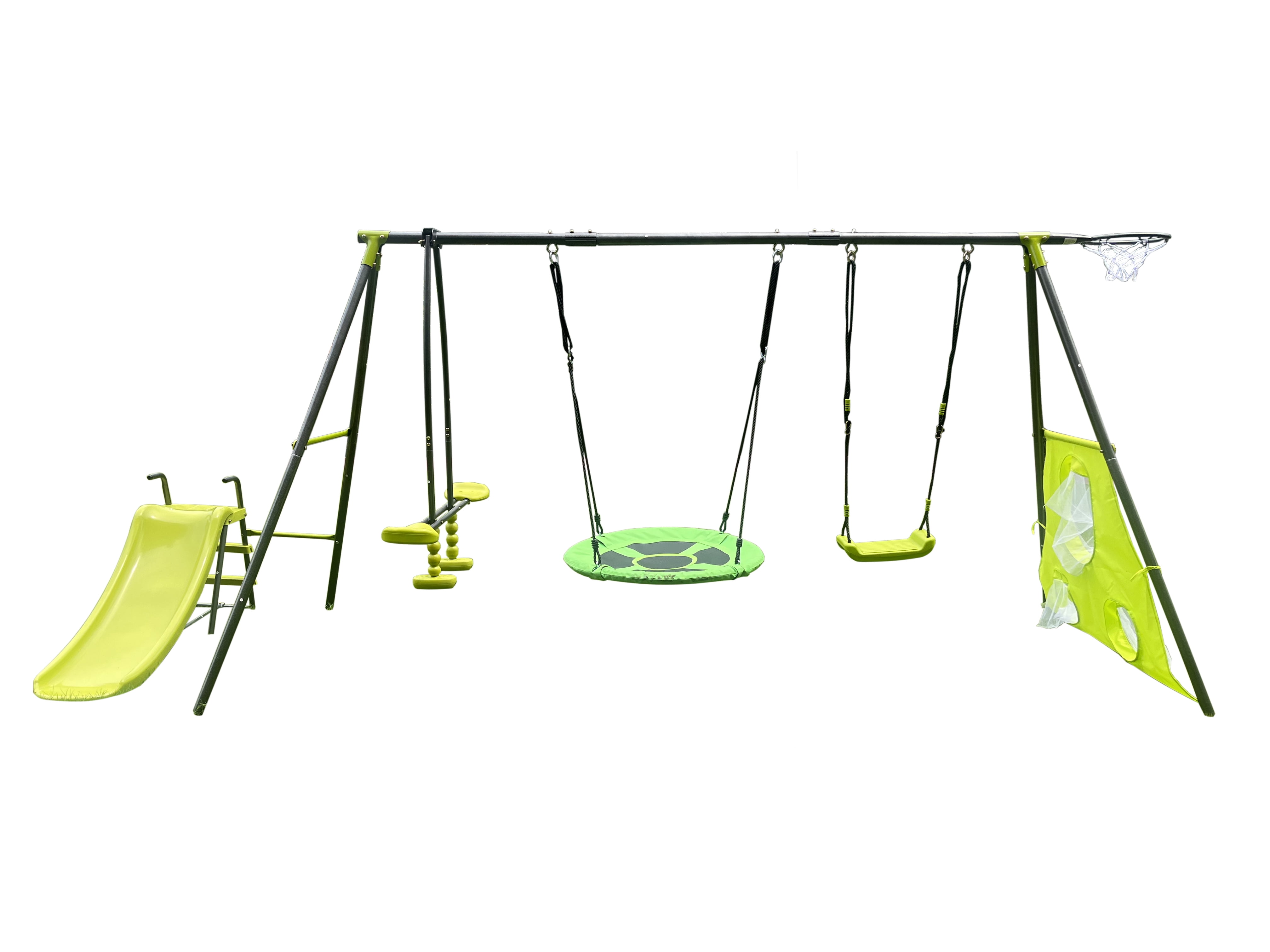 EastVita 440lbs Swing Sets for Backyard Metal Swing Frame Function ...