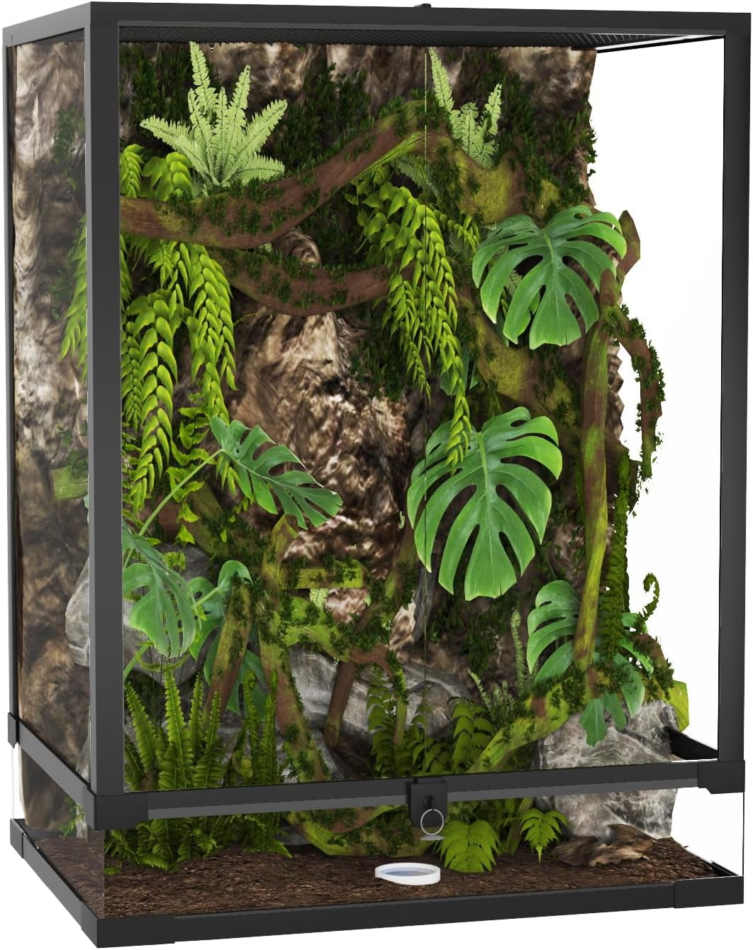 EastVita 45 Gallon Reptile Glass Tank Terrarium with Screen Ventilation ...