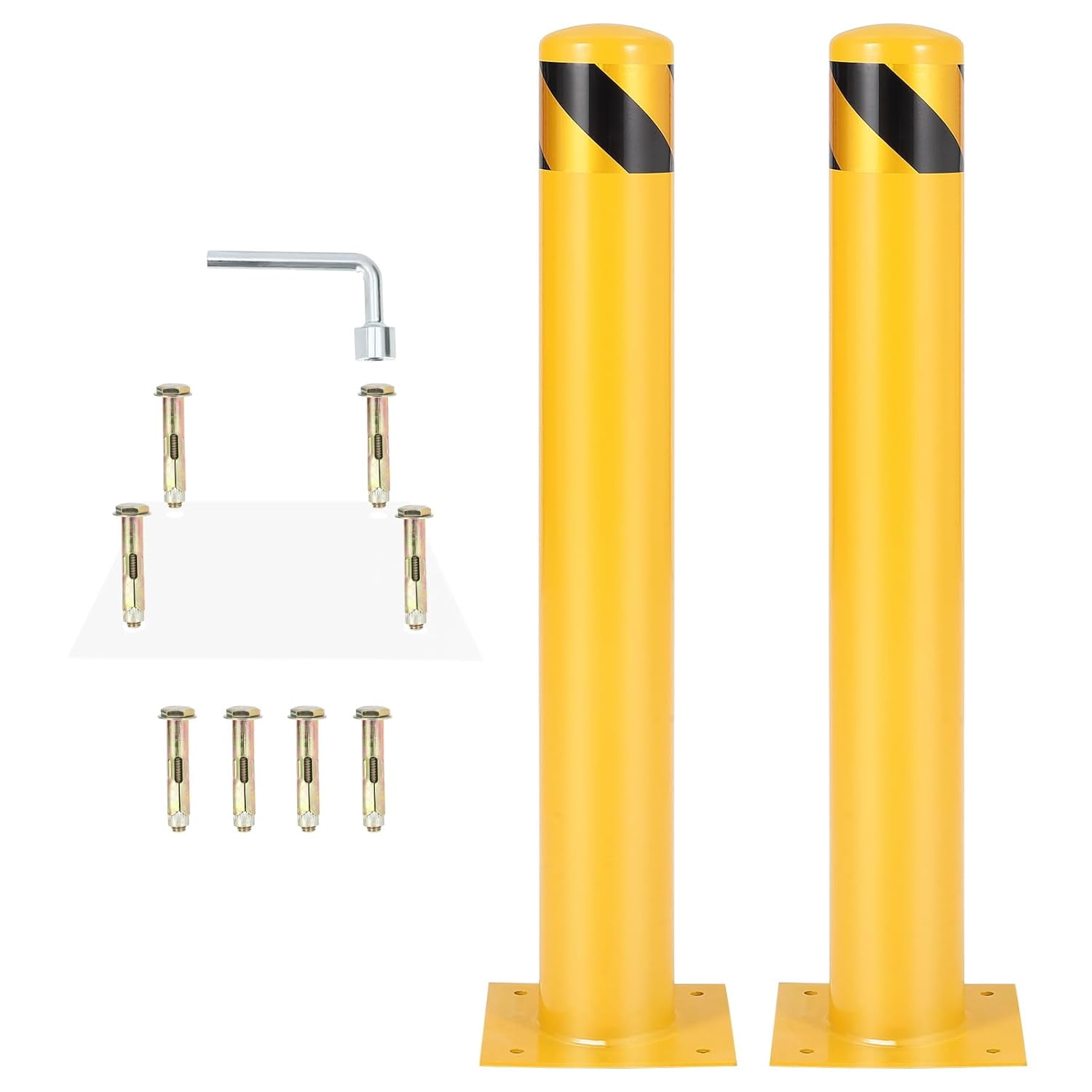 EastVita 48"Height Safety Bollard,Bollard Post,4.5" Diameter Steel Pipe ...