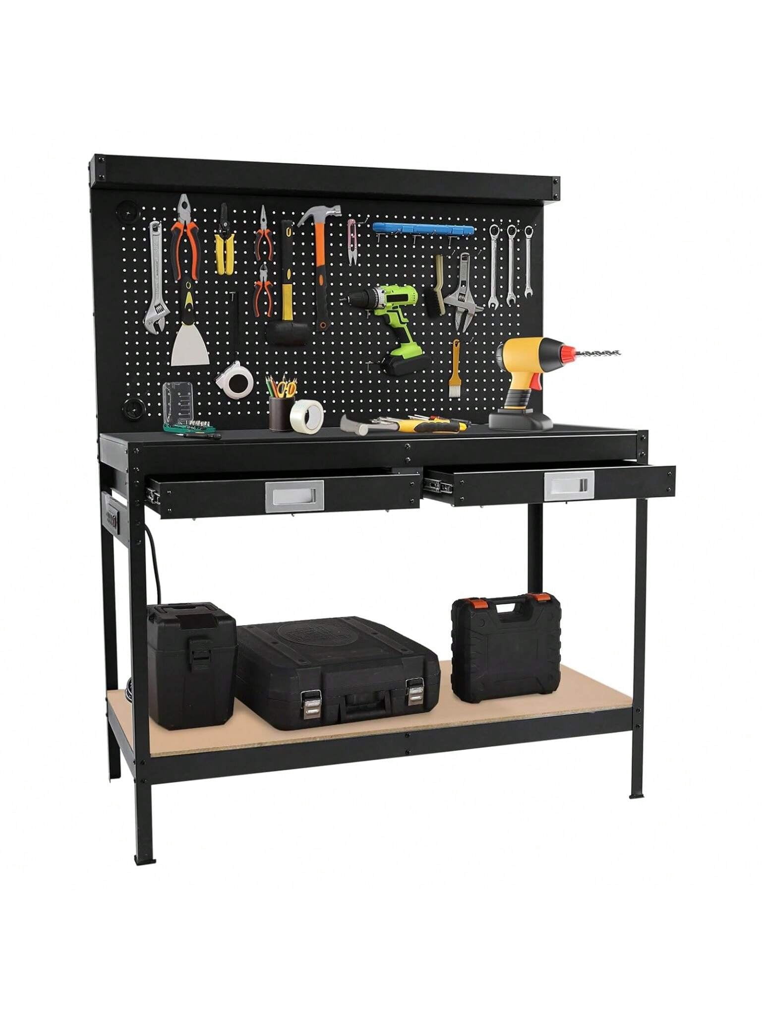 EastVita 48 Inch Workbench Heavy Duty Metal Steel Tool Storage Work ...