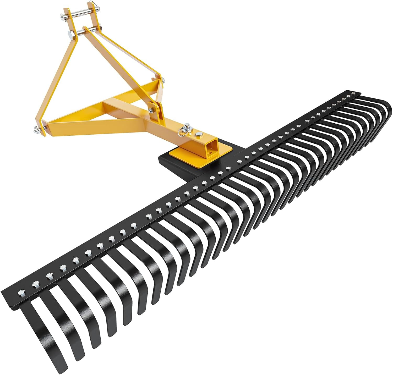EastVita 5 FT Landscape Rock Rake, 3 Point Attach Rake with 360 Degree ...