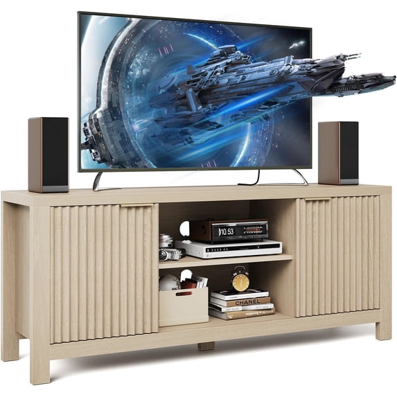 EastVita 59" TV Stand for TVs Up to 65 Inches, Mid Century Modern TV ...