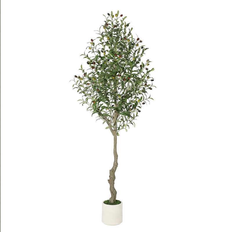 EastVita 5FT/6FT/7FT Artificial Olive Tree - Curved Design for Home or ...