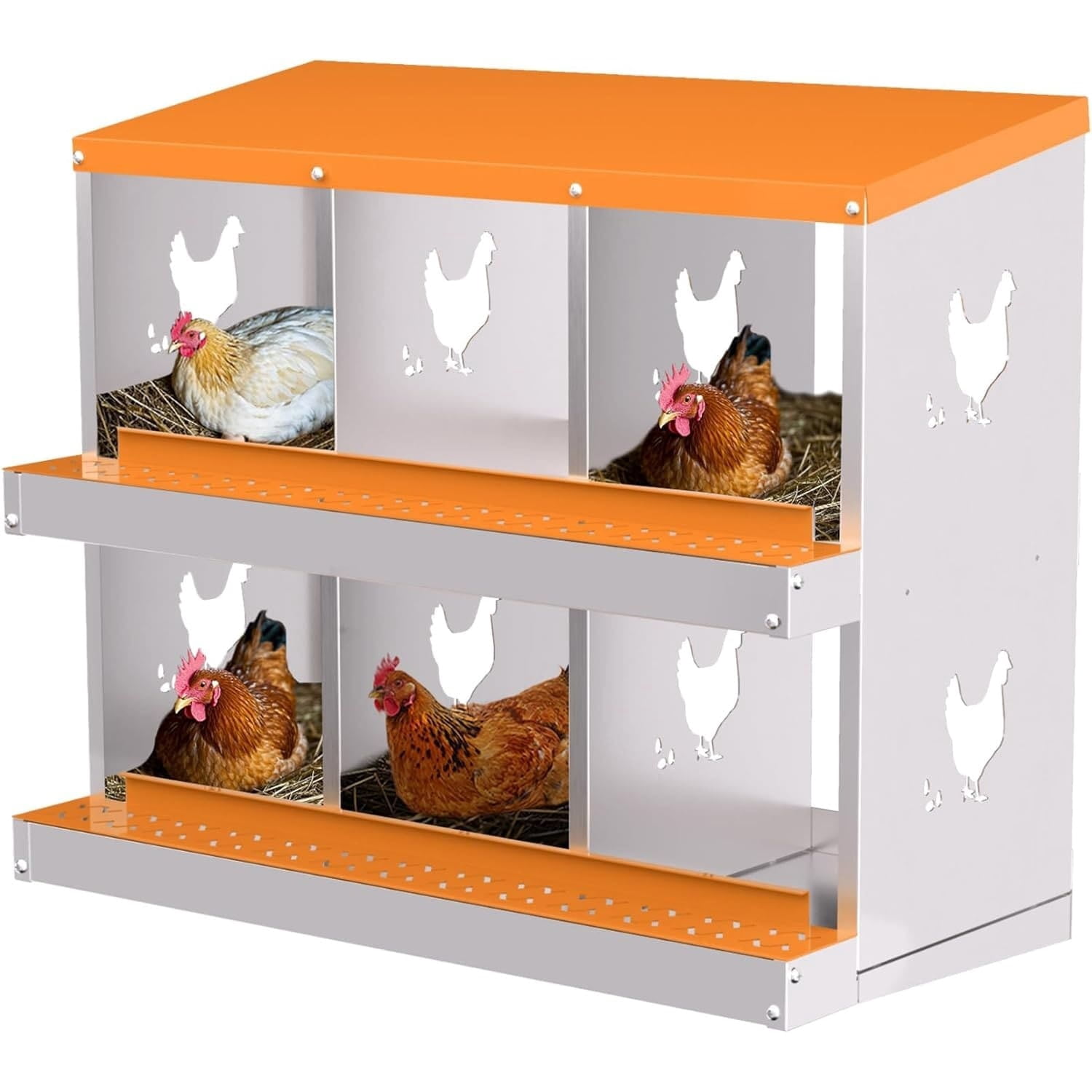 EastVita 6 Holes Chicken Nest Box Chicken Nesting Boxes for Laying Eggs ...