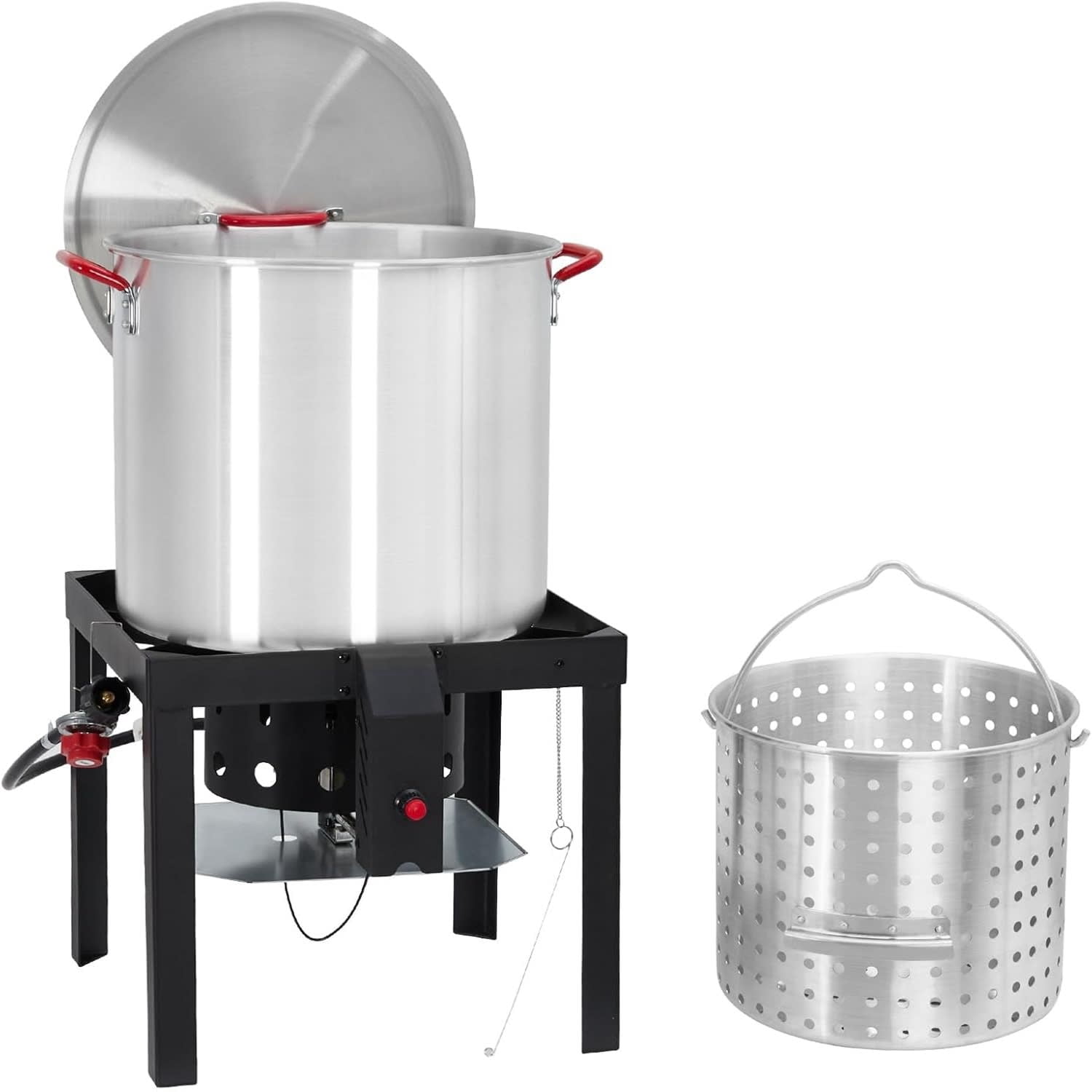 EastVita 60 Qt Aluminum Seafood Boil Kit 50000 BTU Propane Jet Burner ...