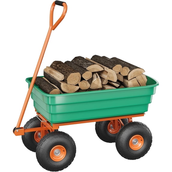 EastVita 600Lbs Garden Dump Cart Heavy Duty Steel Utility Wagon with ...